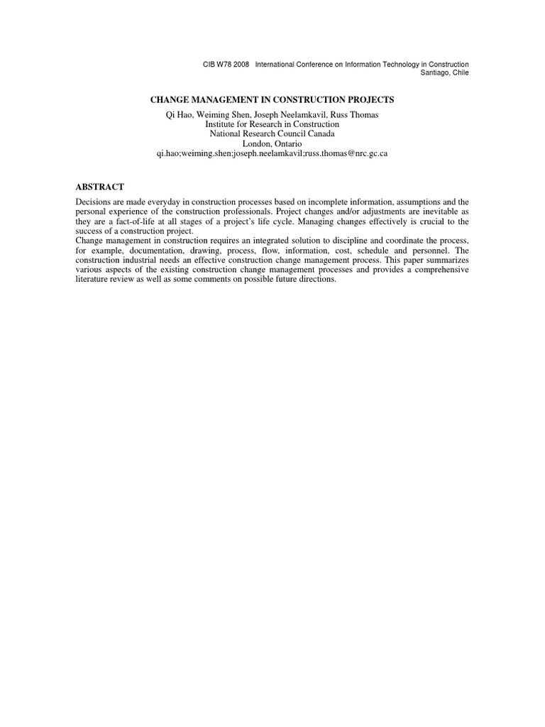 Construction Change Management... | PDF | Project Management | Product ...