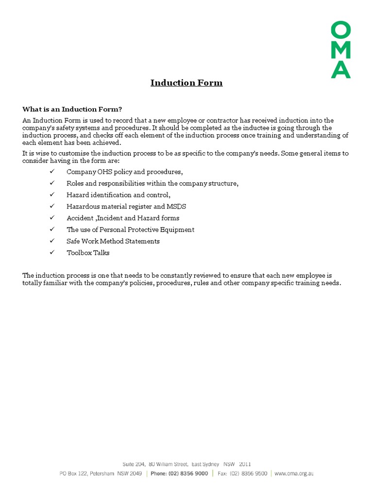 What Is An Induction Form? | PDF | Business