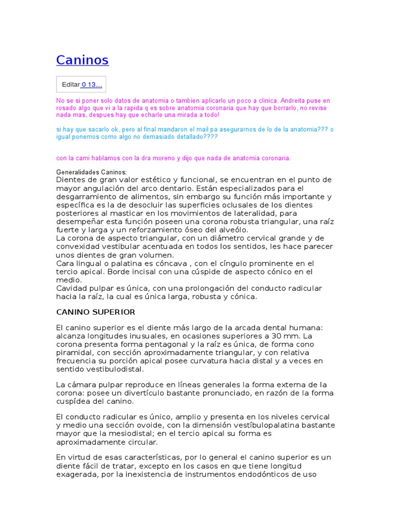 Anatomia Interna Del Diente | PDF | Ramas de Odontología | Anatomia dental
