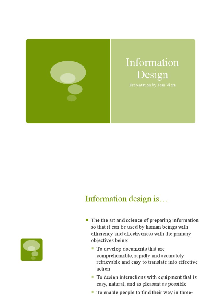 Information Design: Presentation by Jean Viera | PDF | Graphics ...