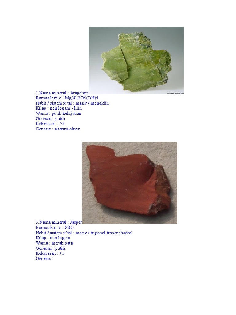 Contoh Mineral Dan Kristal | PDF