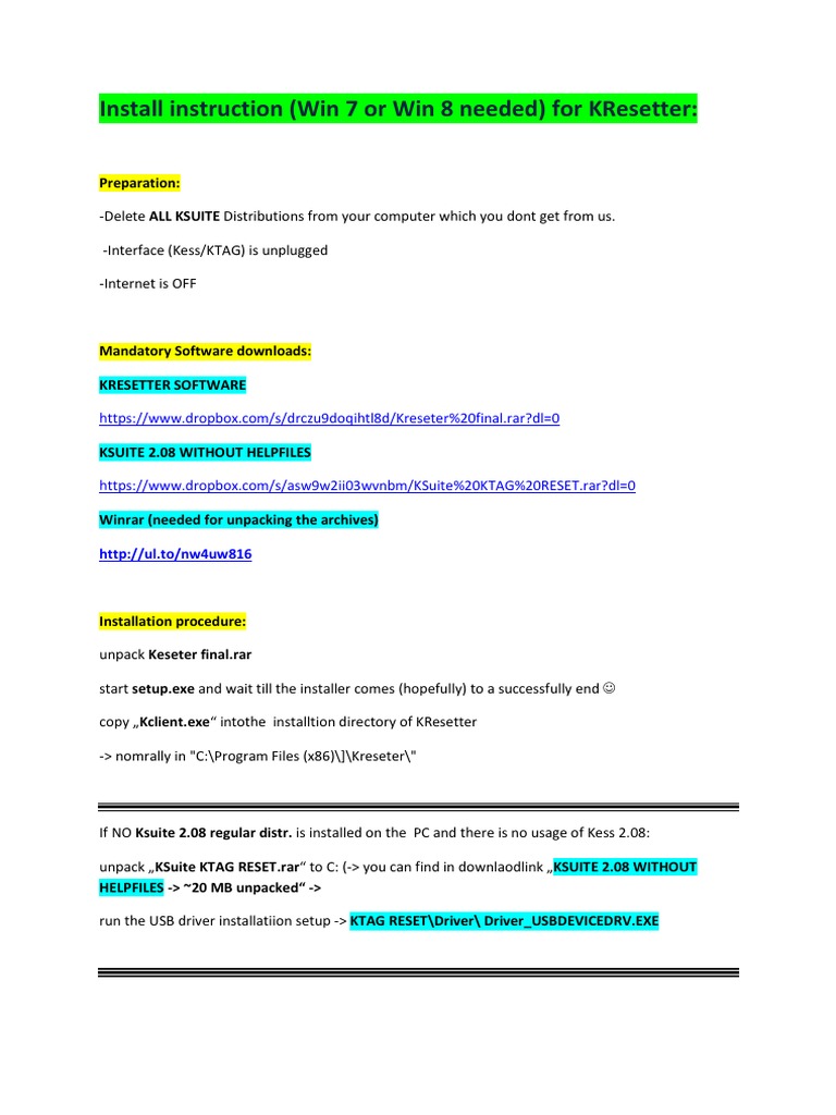 Installation and Usage Instructions for KResetter: A Software Tool for Resetting KESS and KTAG ...