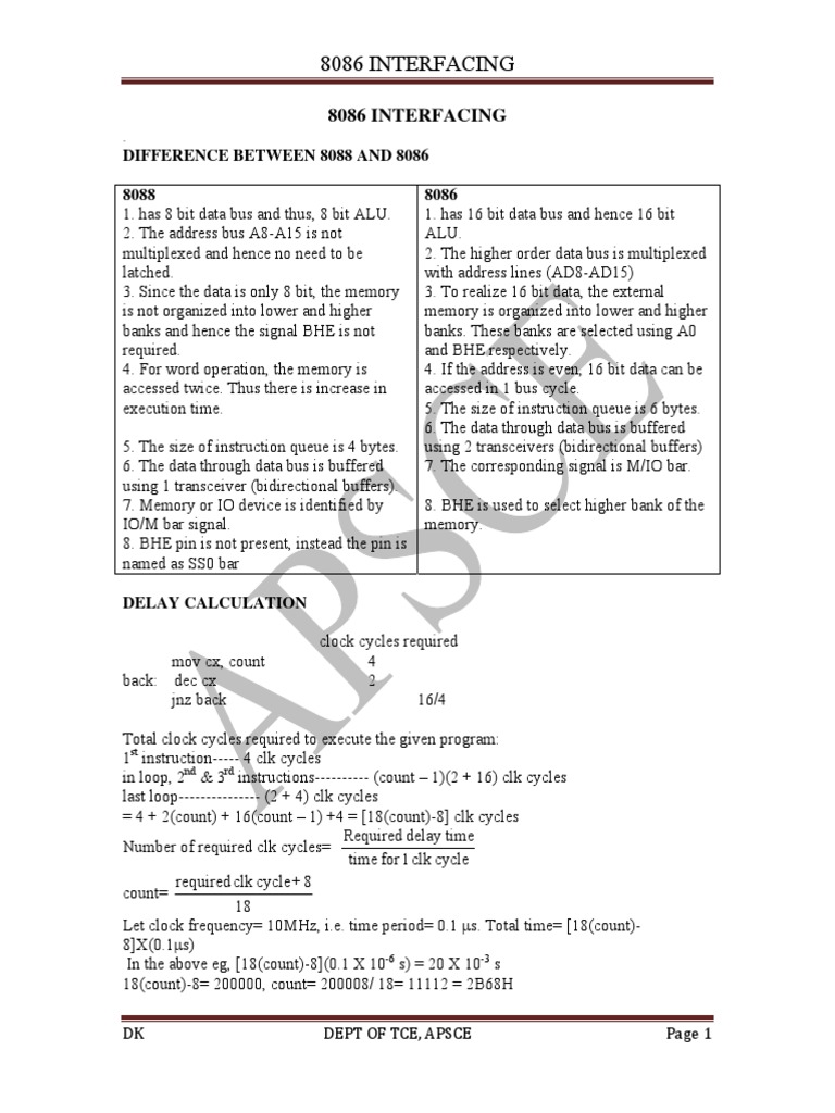 8086 Interfacing-Chap 5 | PDF | Input/Output | Manufactured Goods 8086 Interfacing-Chap 5 | PDF | Input/Output | Manufactured Goods