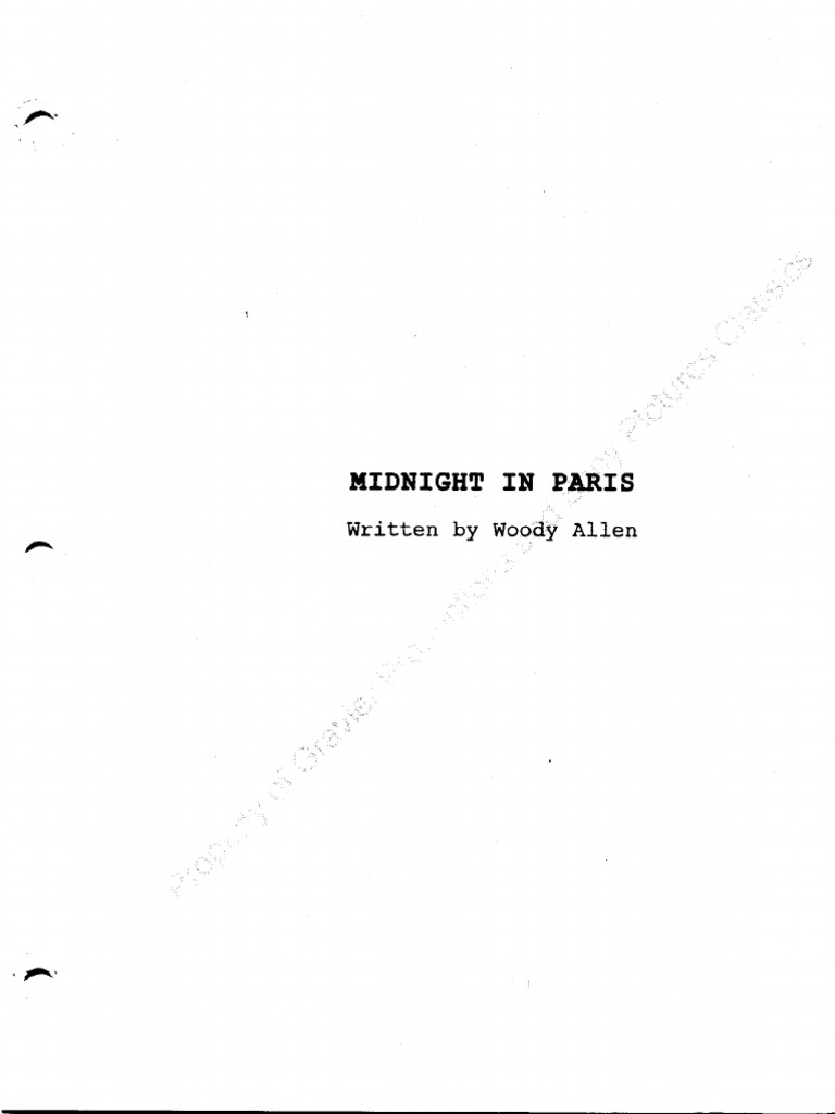 Screenplay of Midnight in Paris | PDF