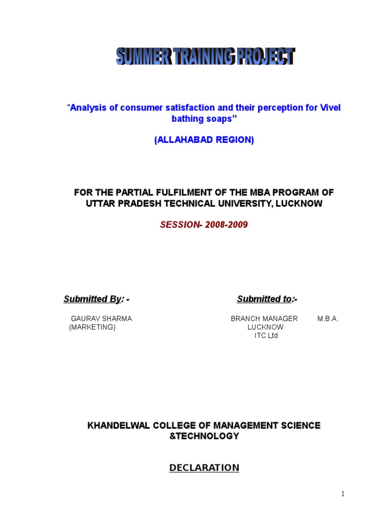 Vivel Soap Consumer Satisfaction Analysis | PDF | Behavior | Consumer ...