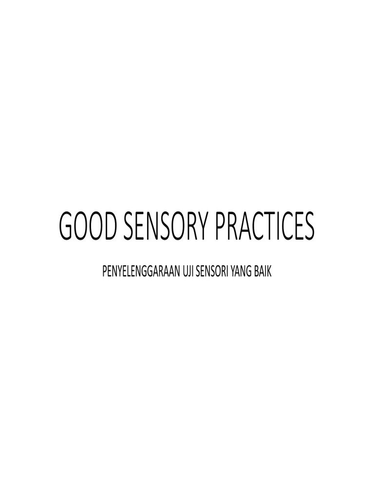 Good Sensory Practices | PDF | Kesehatan Holistik