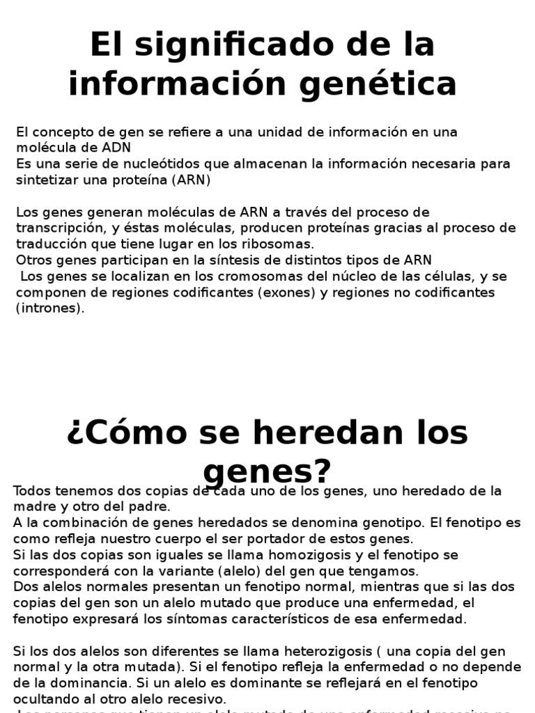 El Significado de La Información GENETICA | PDF | Rna | Gene