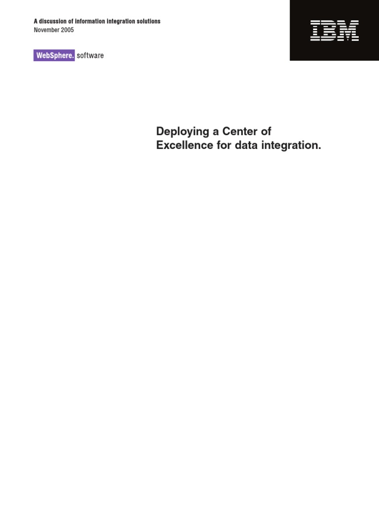 Deploying A Center of Excellence For Data Integration | PDF | Business ...