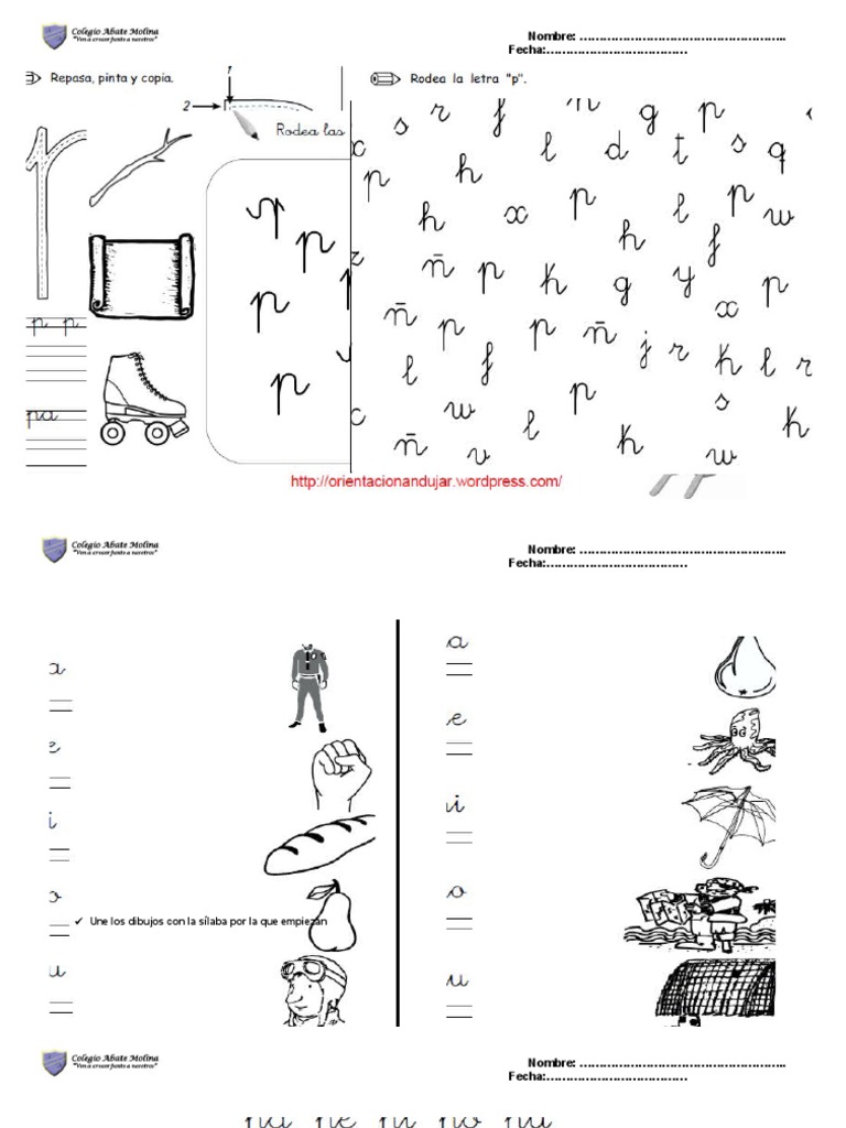 Guía de Aprendizaje Letra P | PDF | Arte