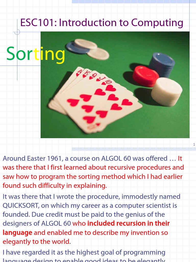 Sorting | PDF | Computer Science | Discrete Mathematics