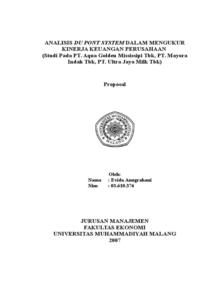 DUPONT Proposal | PDF | Bisnis | Pengelolaan Keuangan & Uang