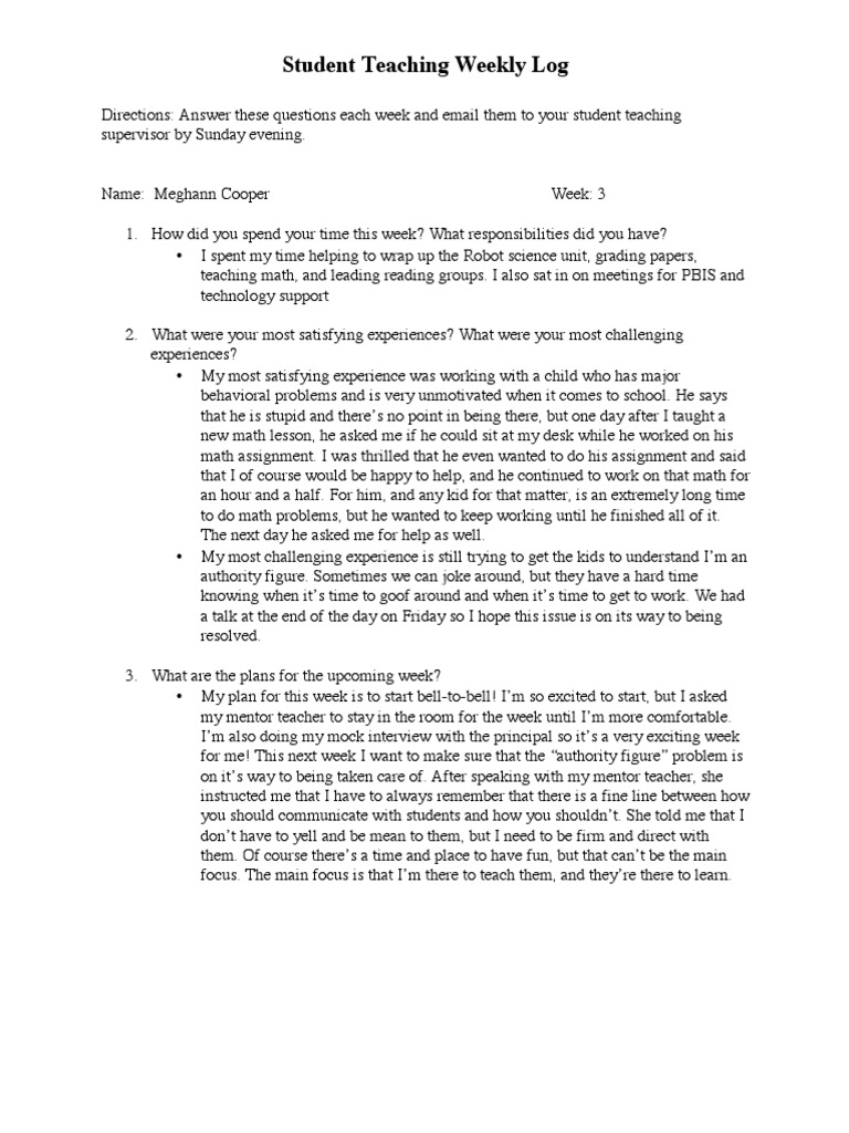 Weekly Logs | PDF | Vocabulary | Teachers