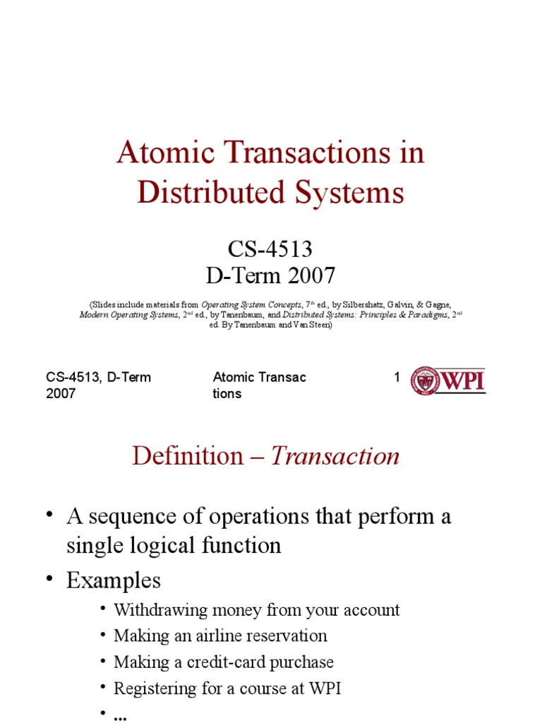 UNIT 7 - Atomic Transactions | Download Free PDF | Database Transaction | Databases