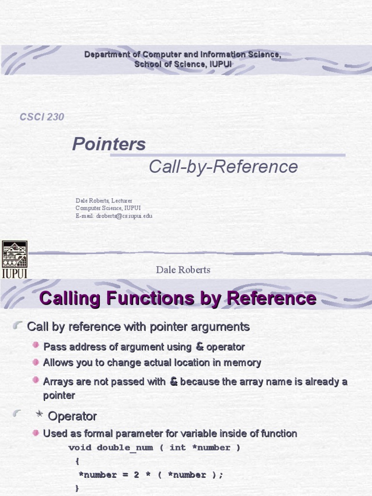 t13BPointersPassByReference Pps | PDF | Software Engineering | Computer Programming