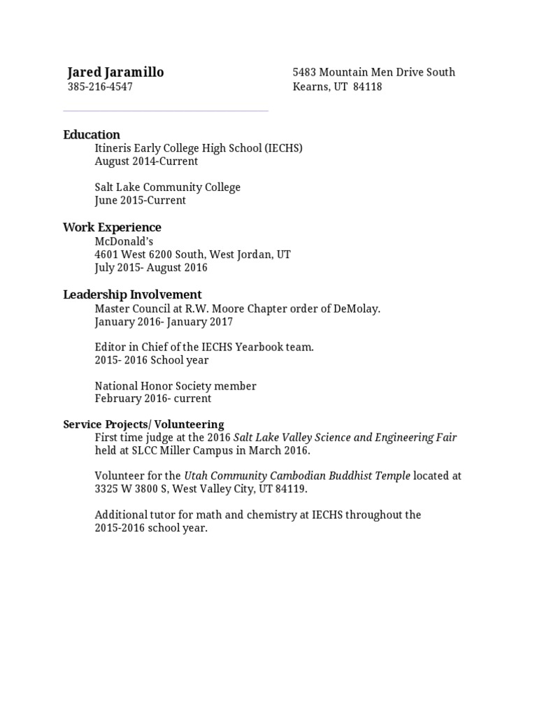 Jared Jaramillo: Education | PDF | Technology & Engineering