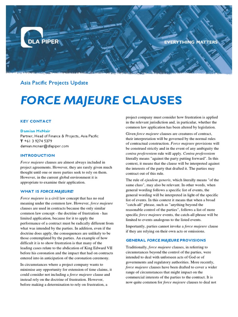 Force Majeure Clauses | PDF | Common Law | Legal Ethics