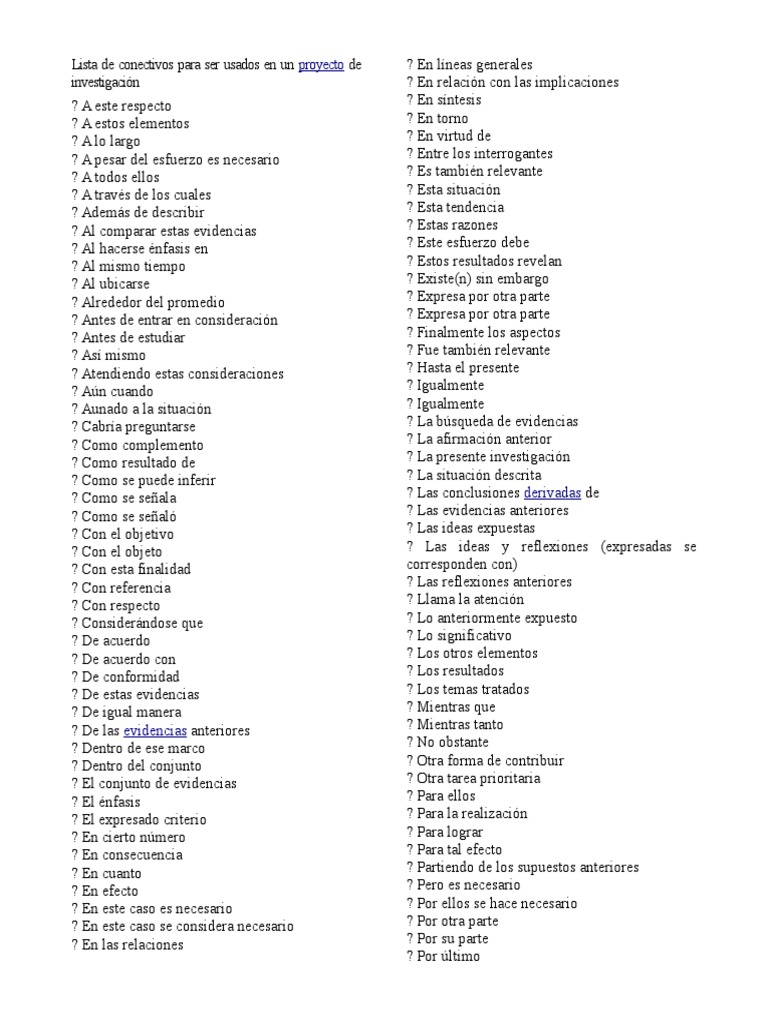 Lista de Conectivos | Evidencia | Certeza