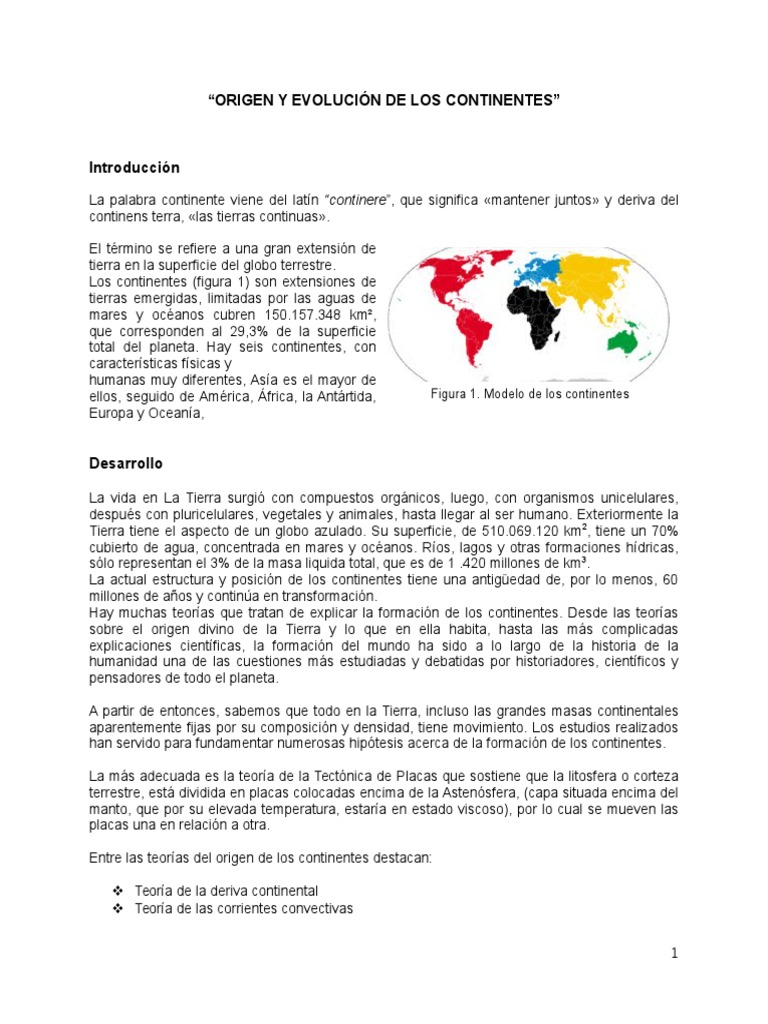 Origen y Evolución de Los Continentes | PDF | Placas tectónicas ...