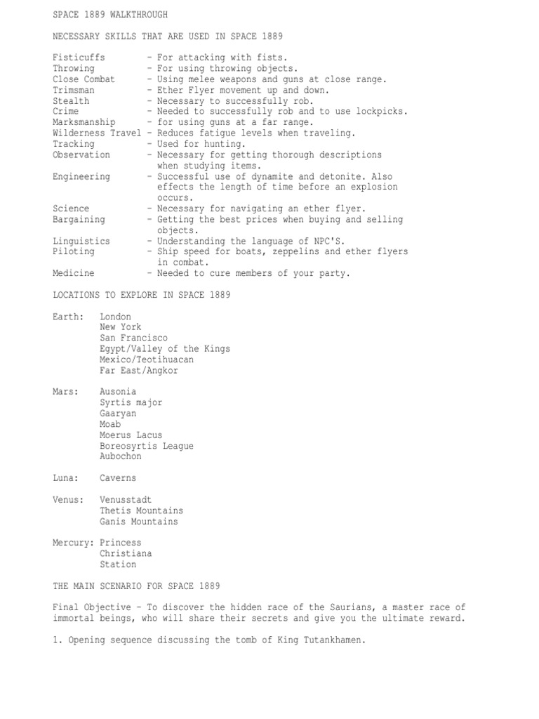 Space 1889 | PDF | Mars | Science