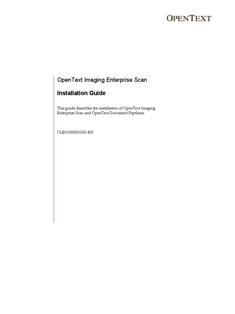 OpenText Imaging Enterprise Scan 10.5.0 - Installation Guide English ...
