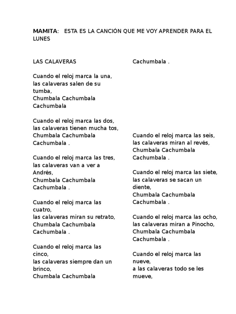 Canción de Las Calaveras