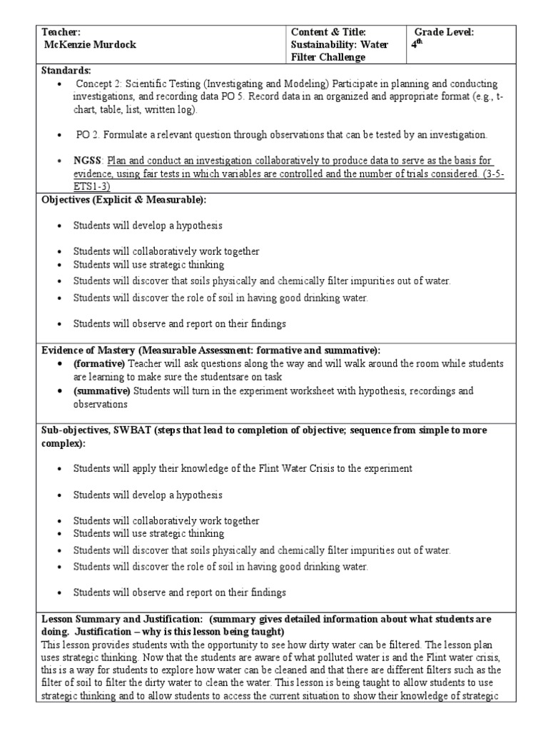 Inquiry Lesson Plan | PDF | Lesson Plan | Educational Assessment