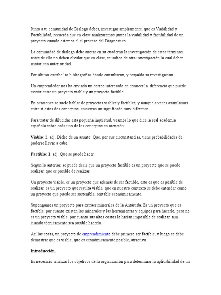 Diferencias entre Viabilidad y Factibilidad | PDF | Usuario (informática) | Software