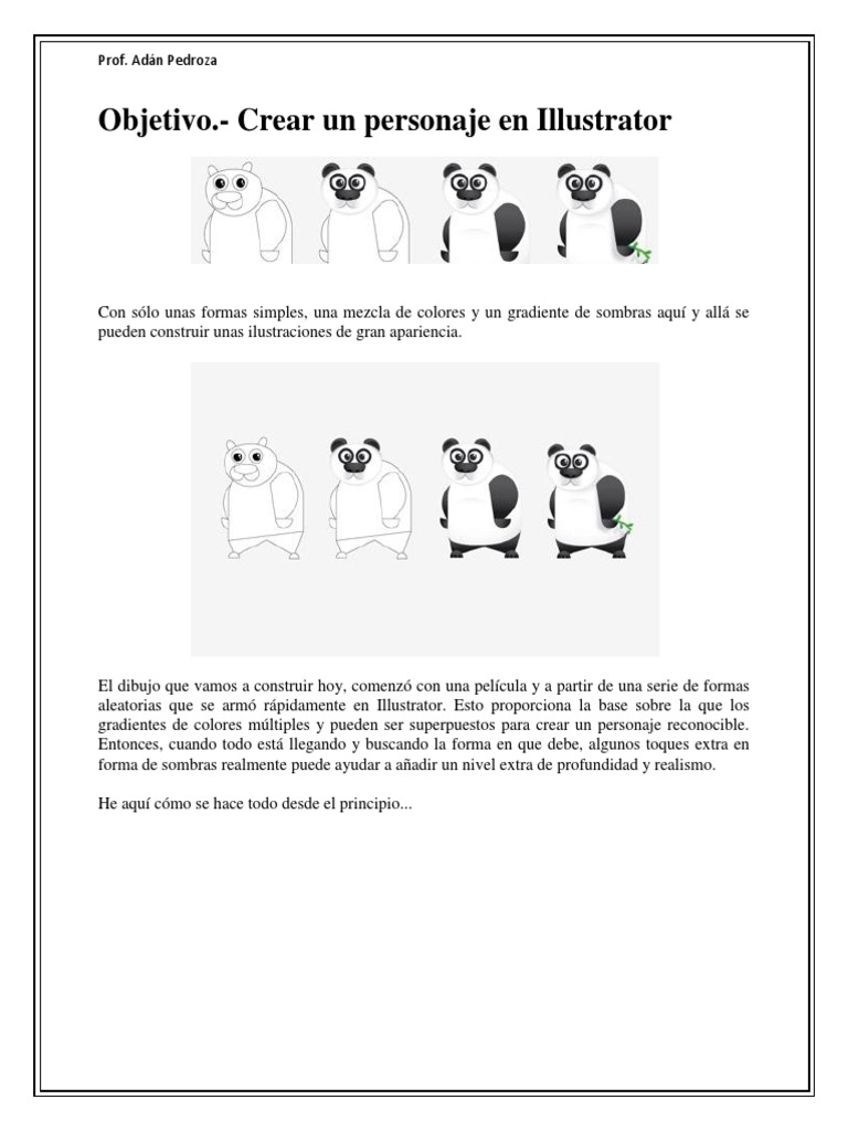 Crear Un Personaje En Illustrator Pdf Ilustrador Adobe Herramientas