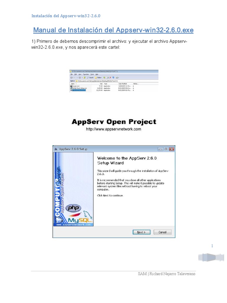Manual de Instalación Del Appserv | PDF | Servidor HTTP Apache | Mi sql