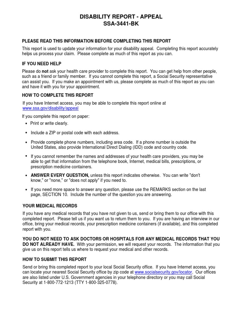Form SSA-3441-BK | PDF | Social Security Administration | Zip Code