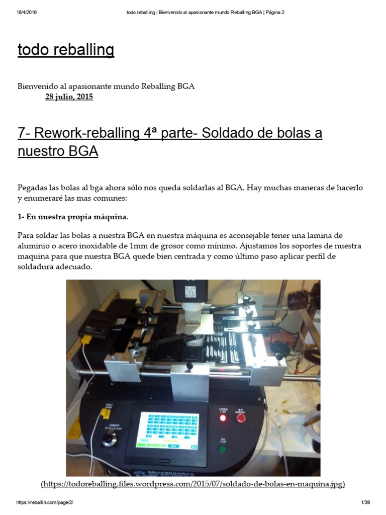 Todo Reballing - Bienvenido Al Apasionante Mundo Reballing BGA | PDF | Electrónica | Science