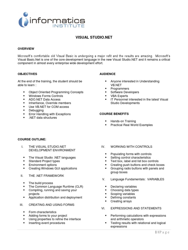 Visual Basic PDF | PDF | Microsoft Visual Studio | Class (Computer ...