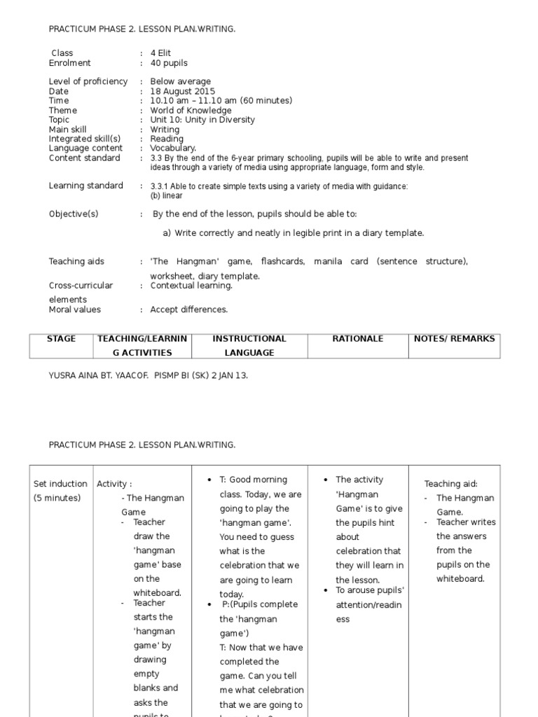 LP Writing. Unity in Diversity | PDF | Lesson Plan | Semiotics