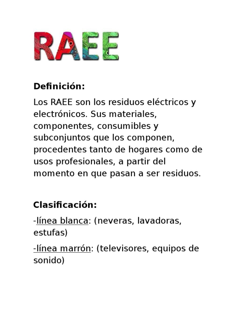 RAEE | PDF | Reciclaje | Residuos