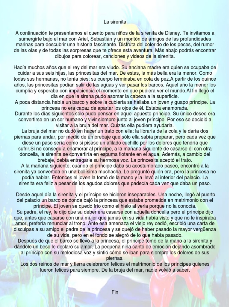 Cuento de La Sirenita | PDF | Ocio