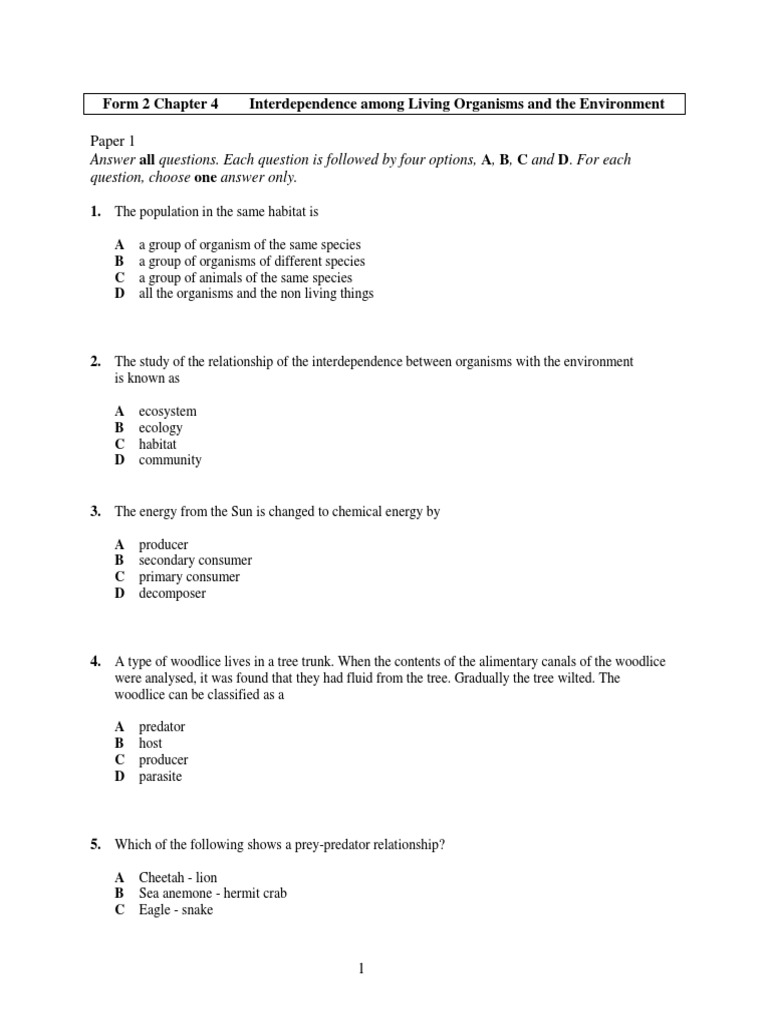 Interdependence Among Organisms | PDF | Photosynthesis | Plants