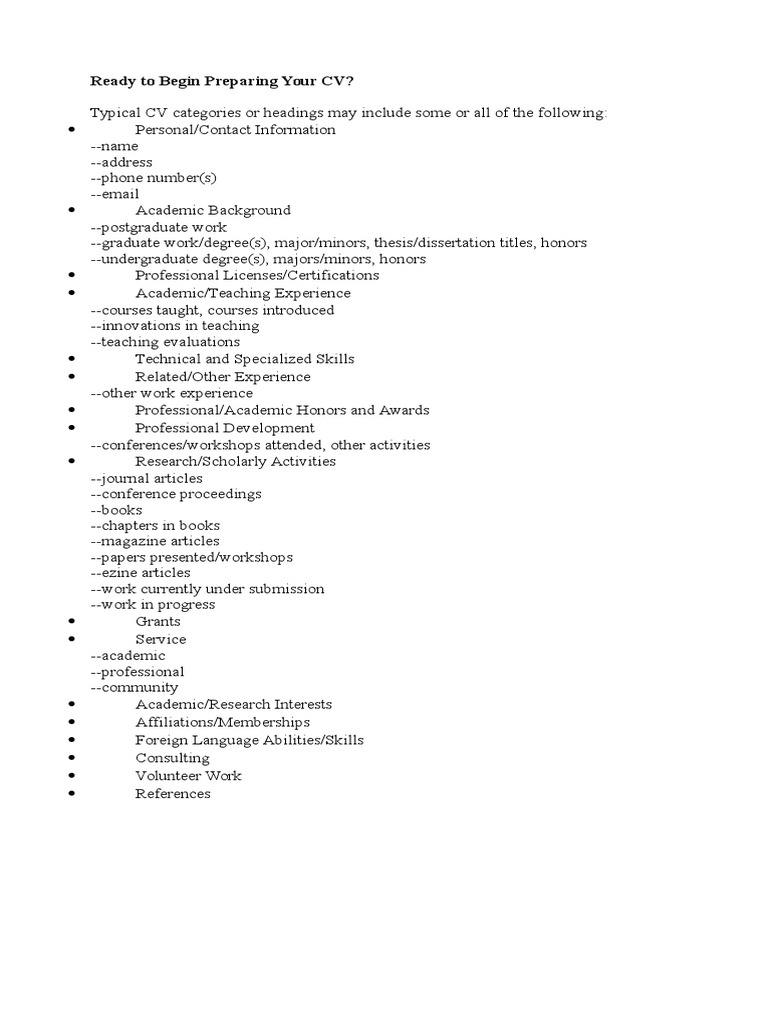Essential CV Preparation Guide | PDF | Career & Growth | Business