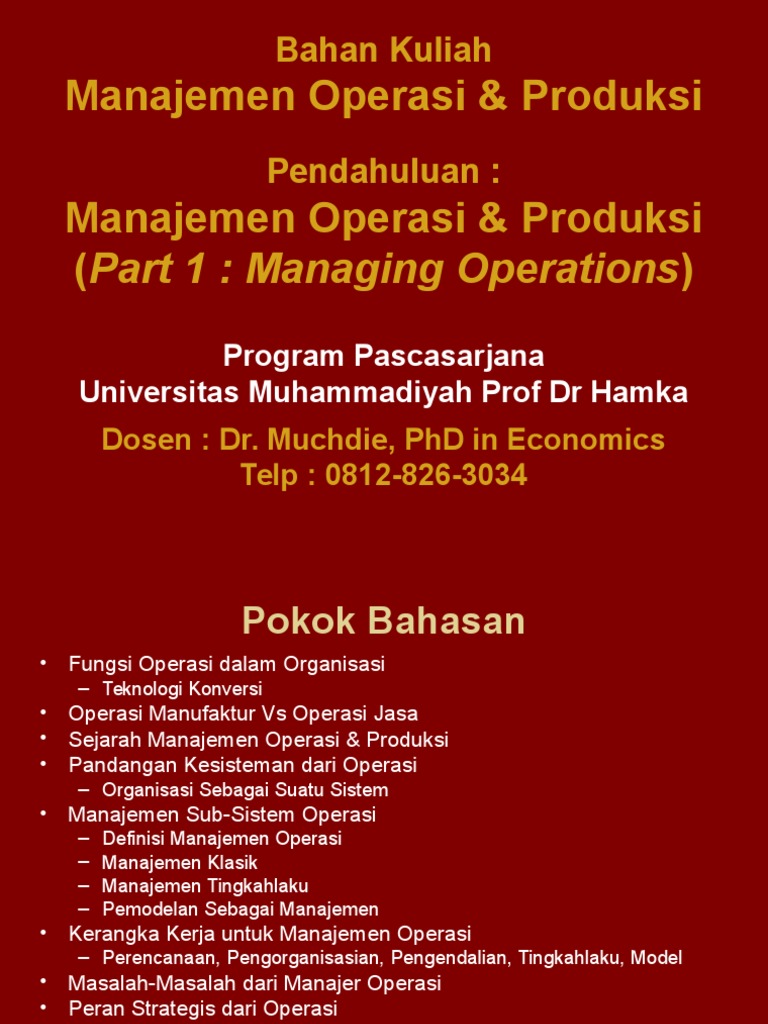 Manajemen Operasi & Produksi: Panduan Lengkap | PDF | Sistem | Perilaku