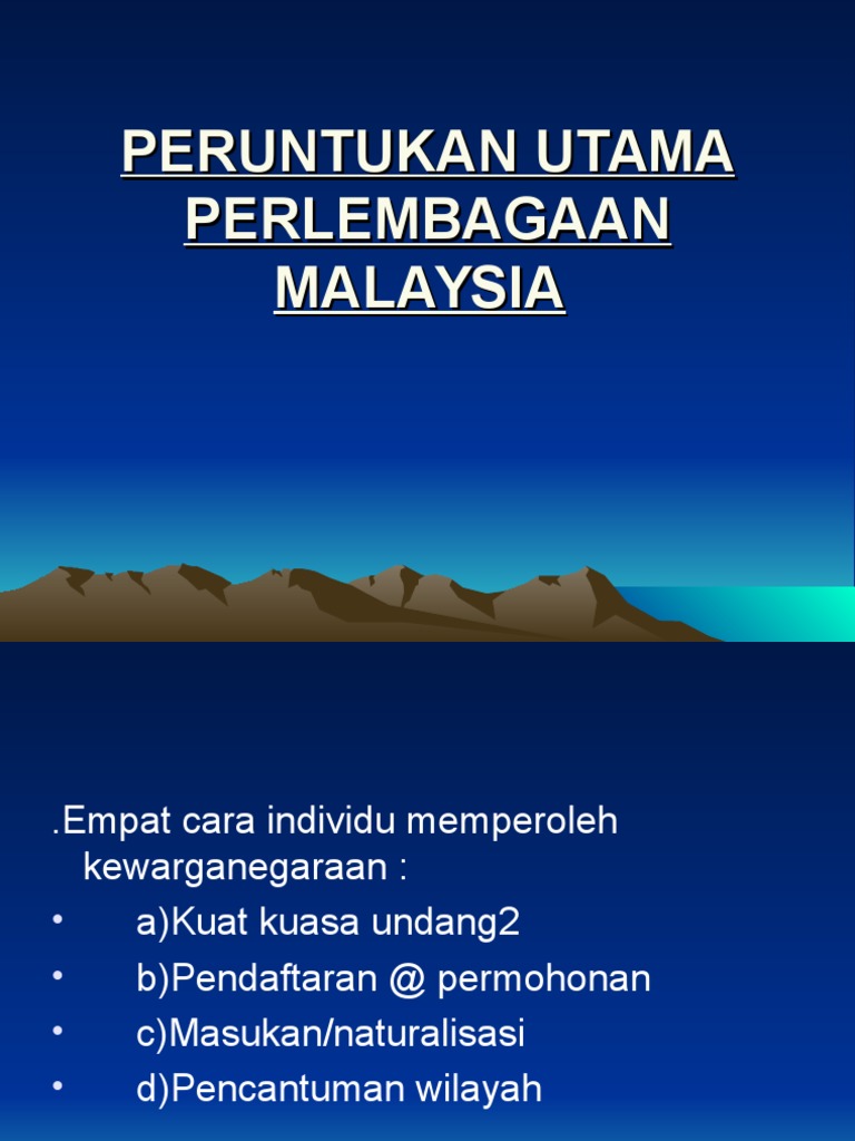 Peruntukan Utama Perlembagaan Malaysia | PDF