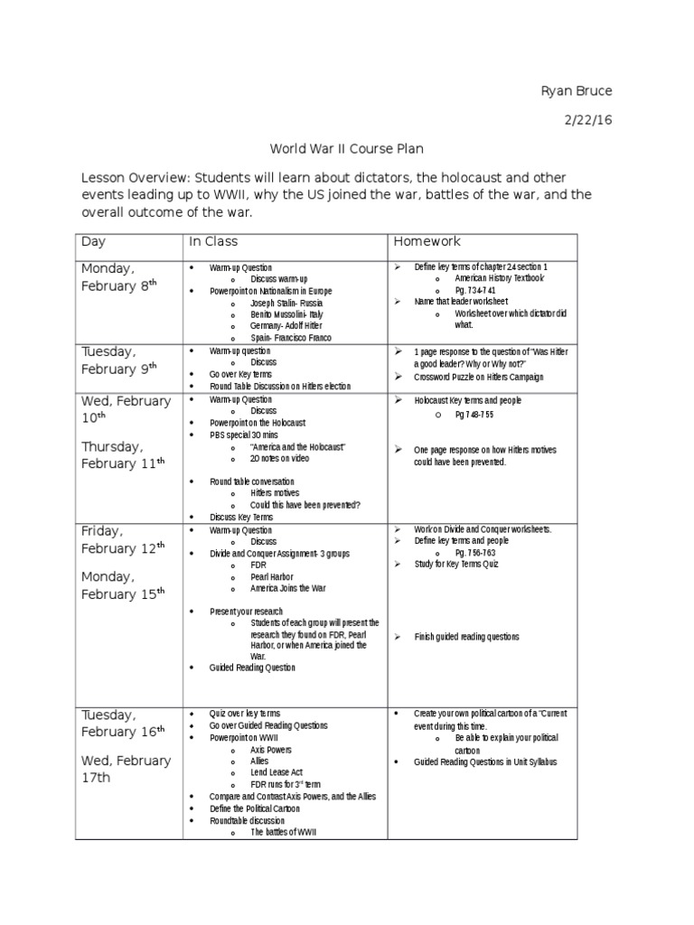 Course Plan 1 | PDF