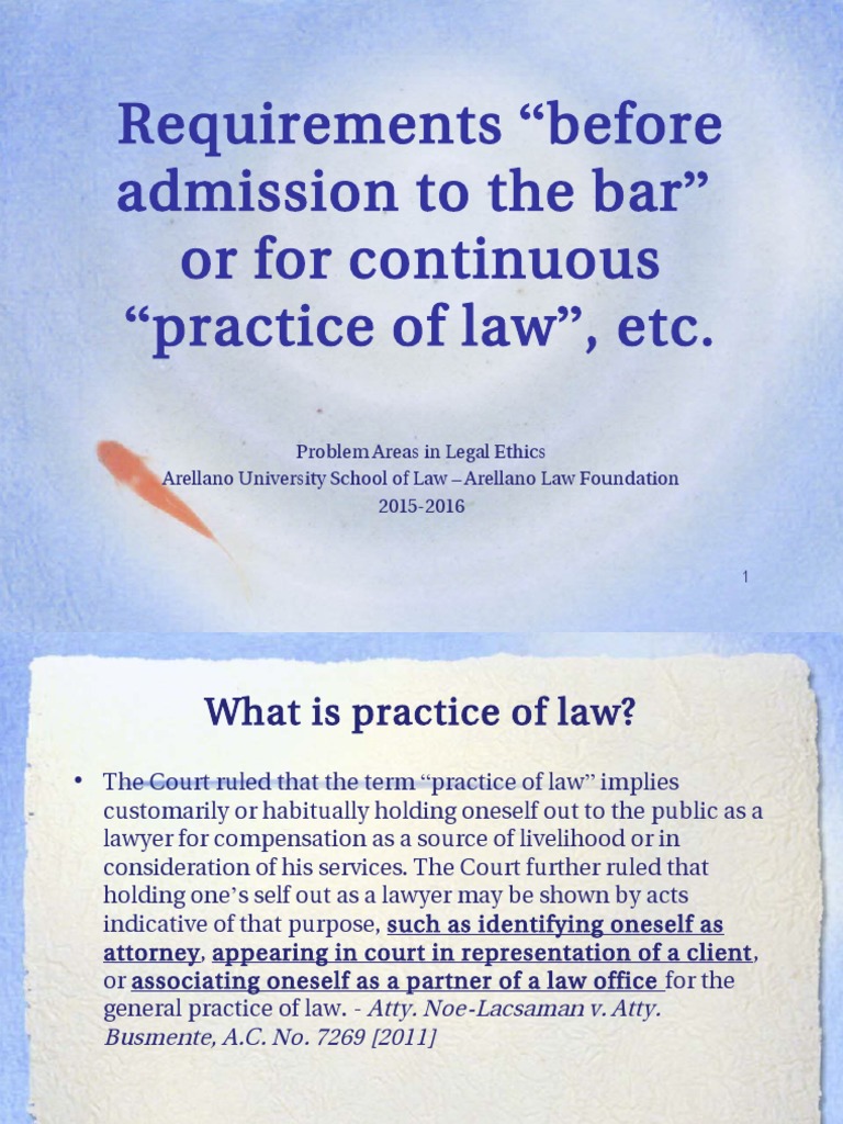 Requirements For Practice of Law | PDF | Lawyer | Practice Of Law