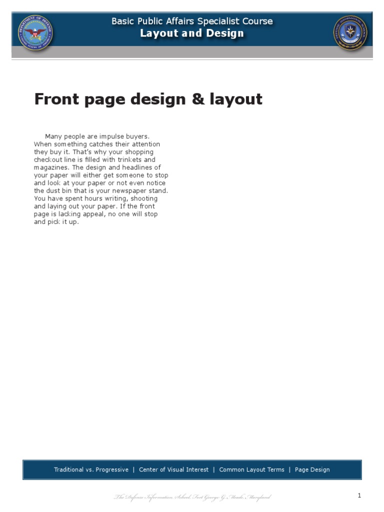 Front Page Design PDF | Download Free PDF | Page Layout | Newspapers