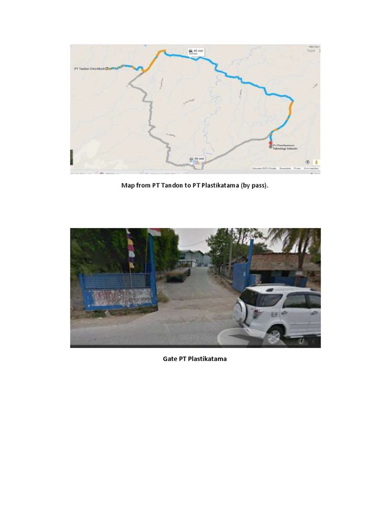 Directions from PT Tandon to PT Plastikatama | PDF