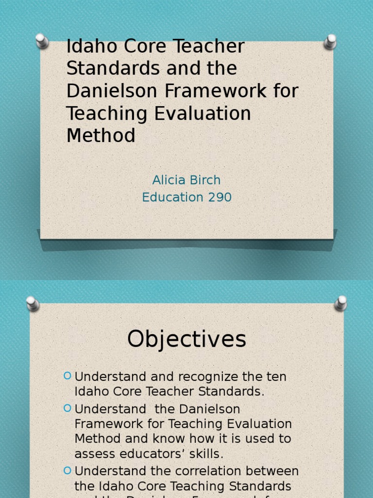 Idaho Teacher Standards & Danielson Framework | PDF | Educational ...