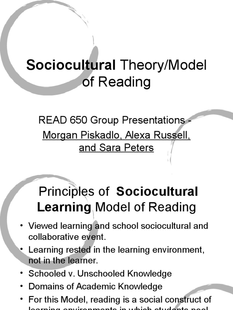 Sociocultural Model of Reading Explained | PDF