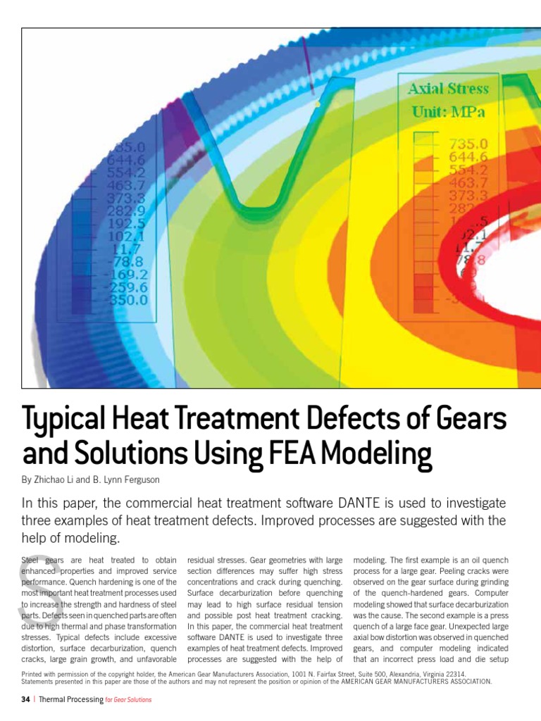 Typical Heat Treatment Defects of Gears | PDF | Heat Treating | Stress ...