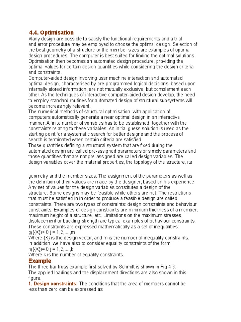4.4. Optimisation: 1. Design Constraints | PDF | Mathematical Optimization | Subroutine