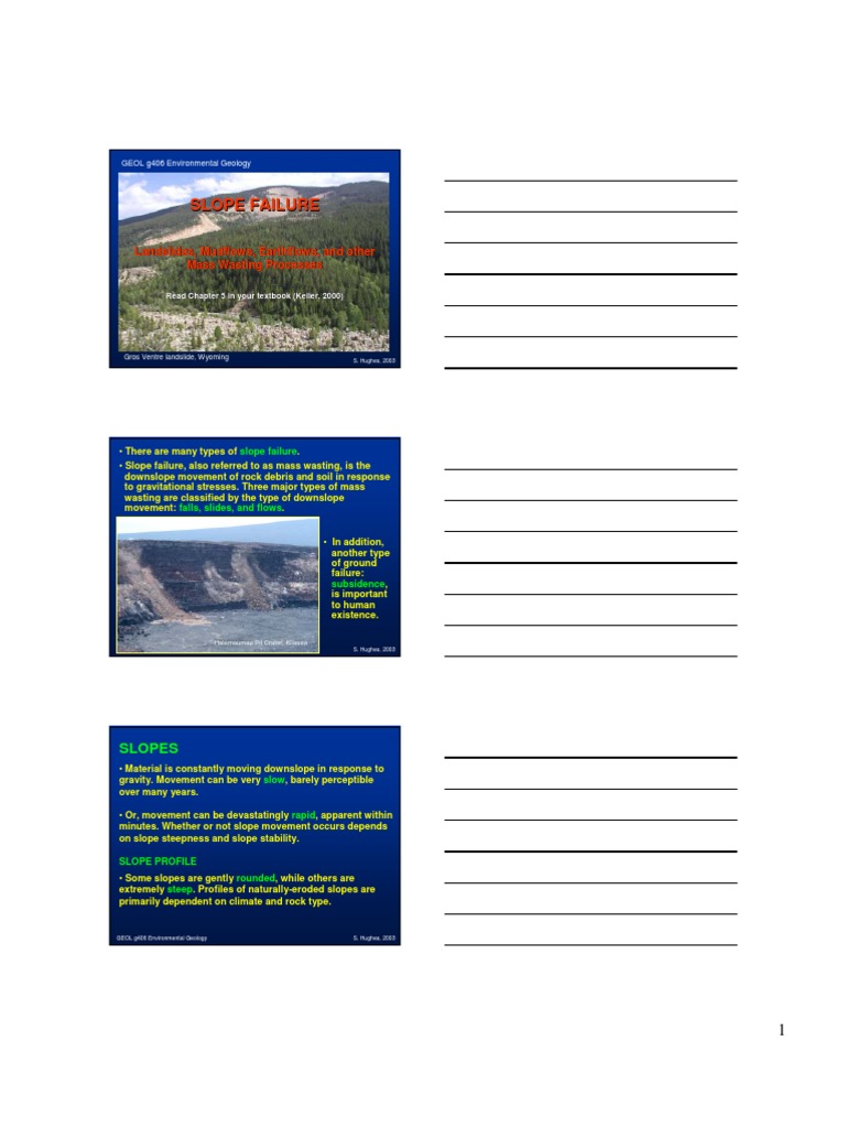 EG4 Mass Wasting Notes | Download Free PDF | Landslide | Earth Sciences