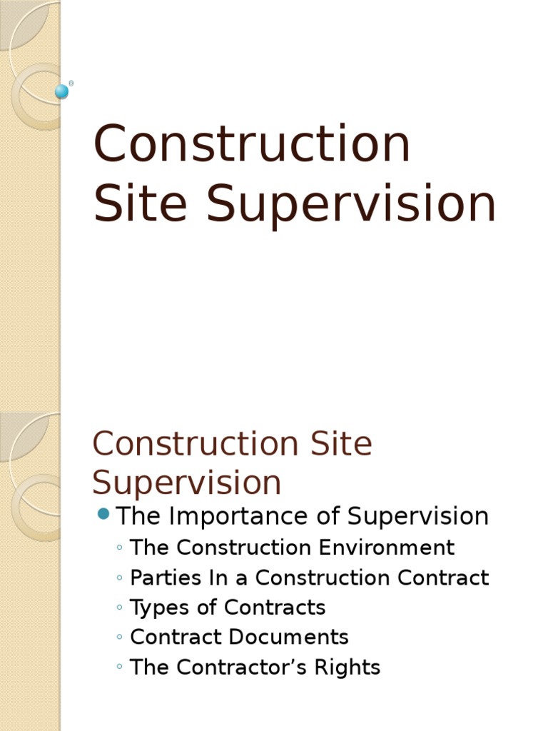 Construction Site Supervision Guide | PDF | Iso 9000 | Specification ...