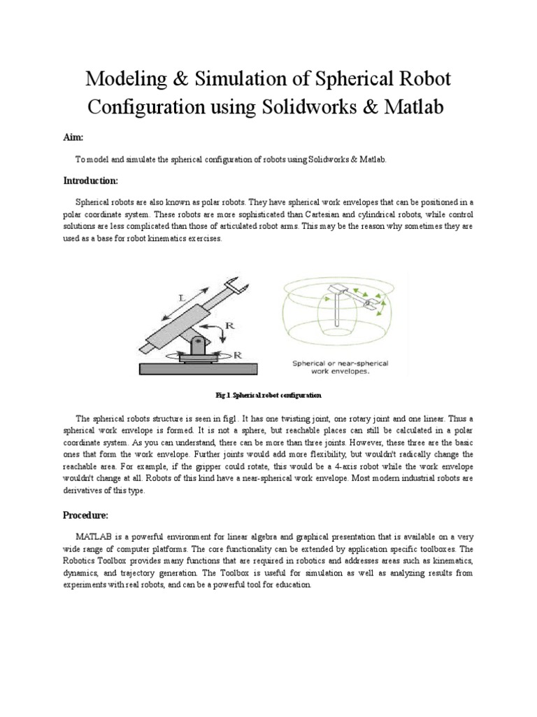 Modeling & Simulation of Spherical Robot Configuration Using Solidworks ...